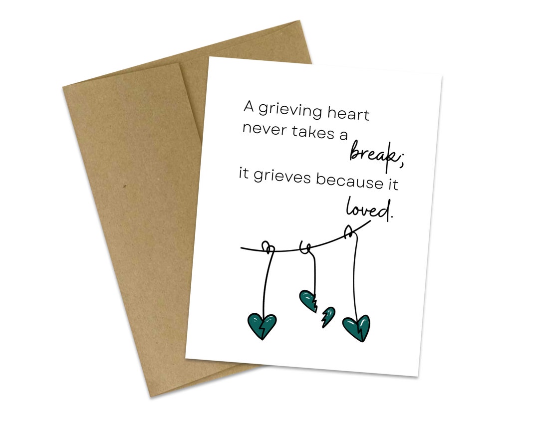 Grief Card | Empathy Card | Grieving Heart | Bereavement Card ...