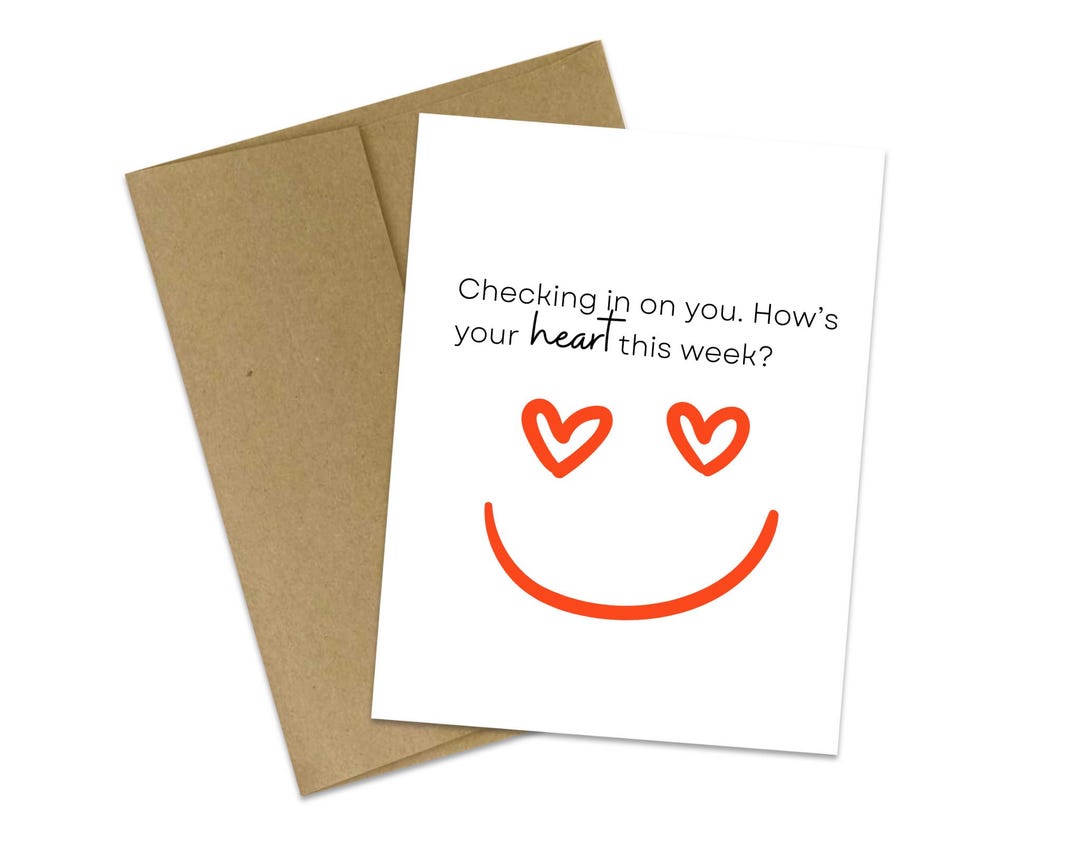 Checking in on You Greeting Card With Heartfelt Words and Face ...