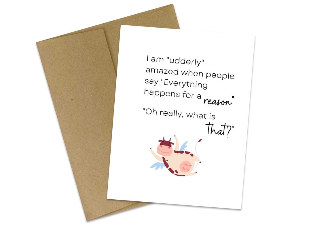 Funny Sympathy Card: Udderly Amazed, Grief & Compassion - Etsy