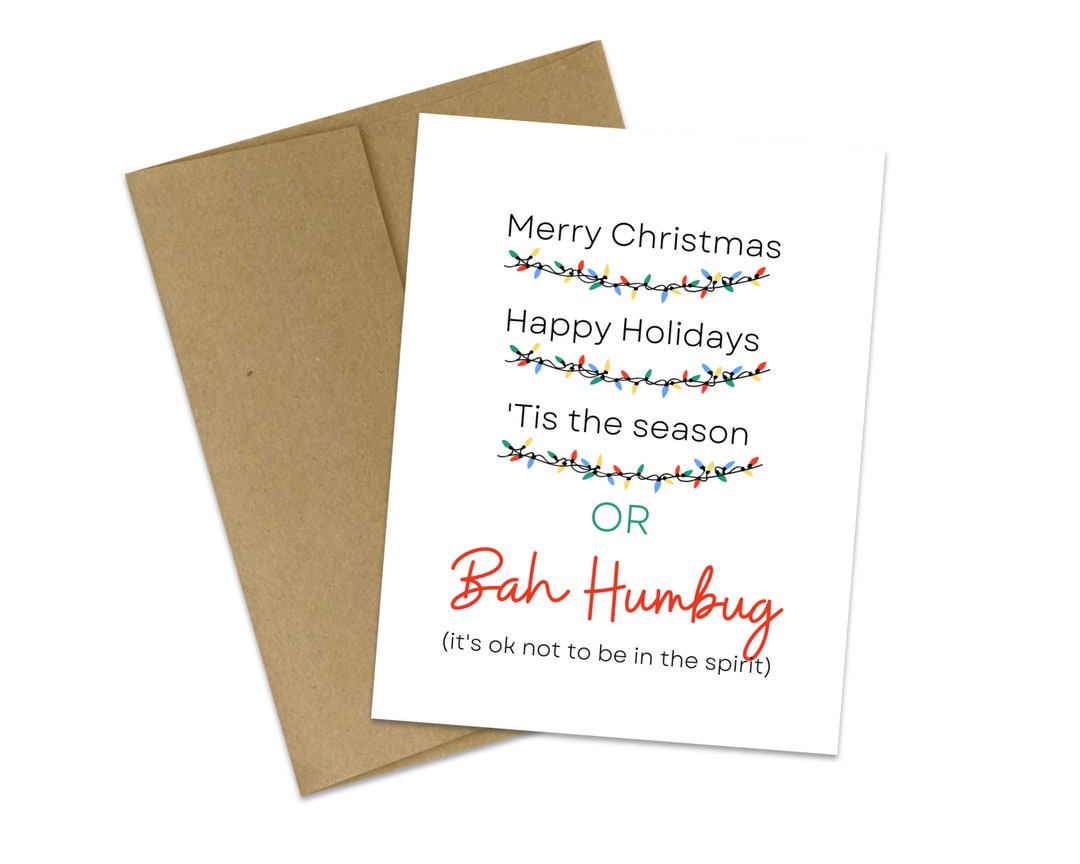 Bah Humbug Holiday Card: Empathy Christmas Card - Etsy