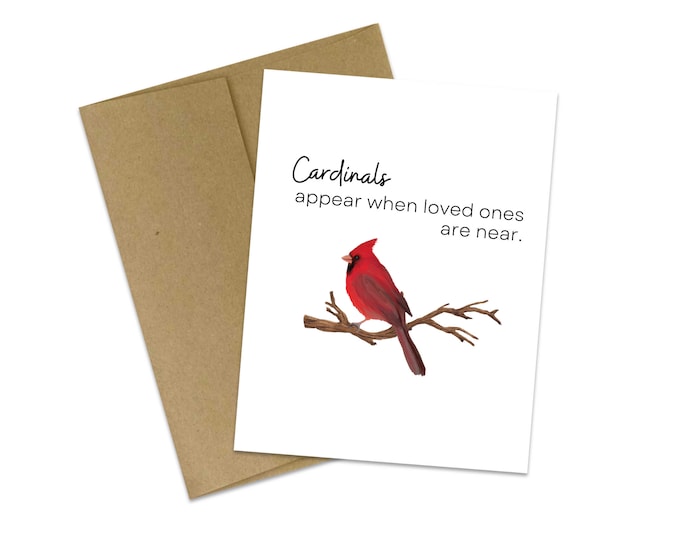 Red Cardinals in Birch Trees Sympathy Card - Etsy