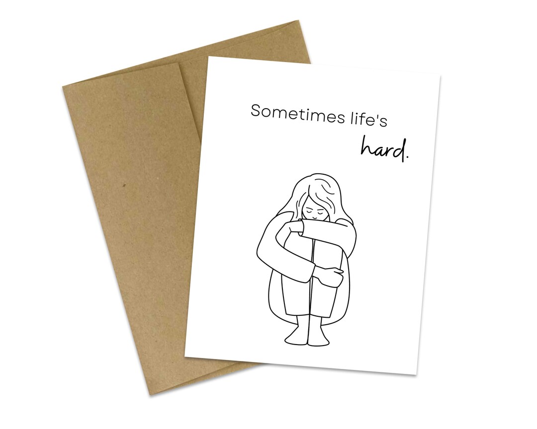 Sometimes Life's Hard | Grief Card | Empathy Card | Greeting Card ...