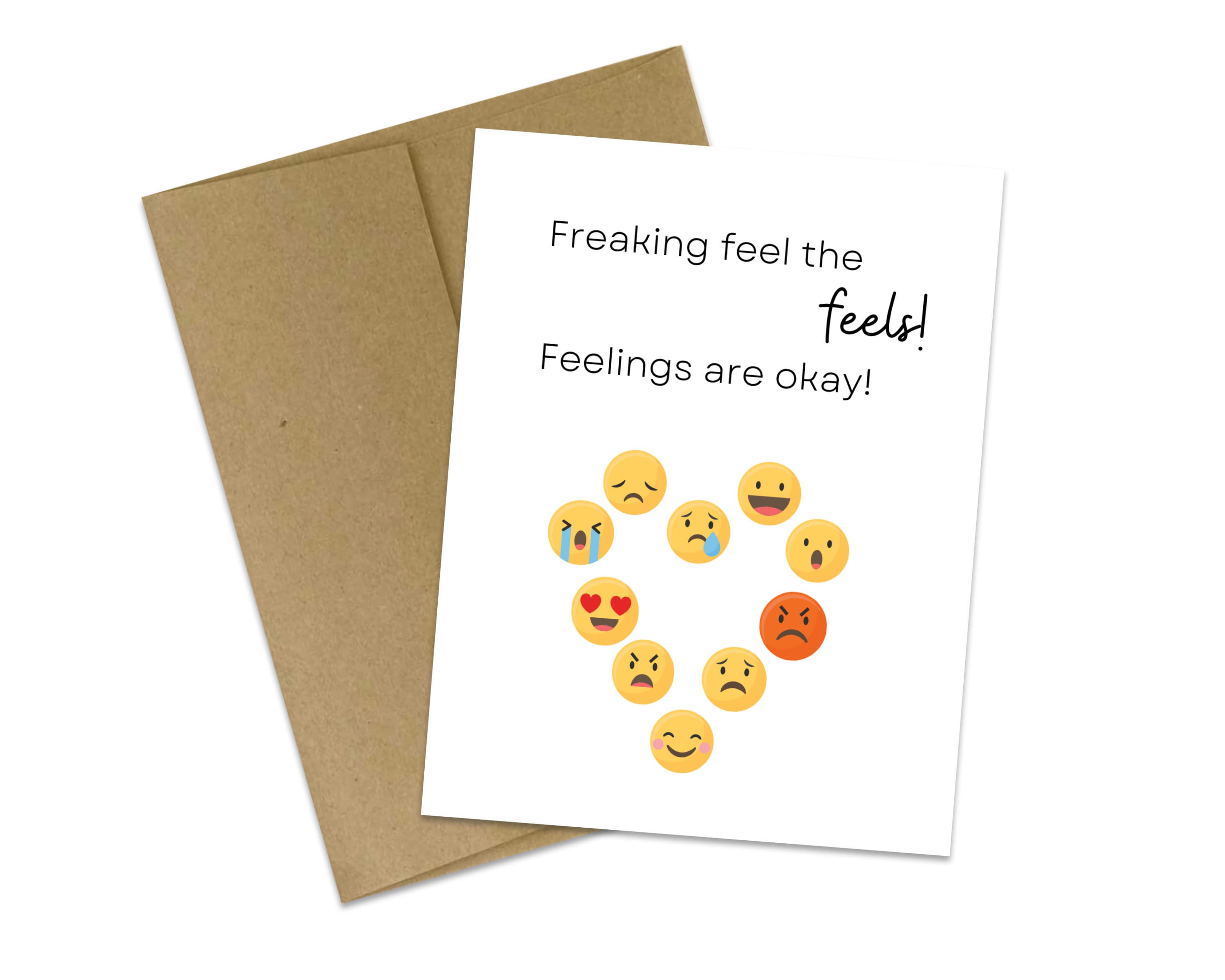 Empathy Card, Greeting Card, Feelings Are Okay, Emoji's, Friendship ...