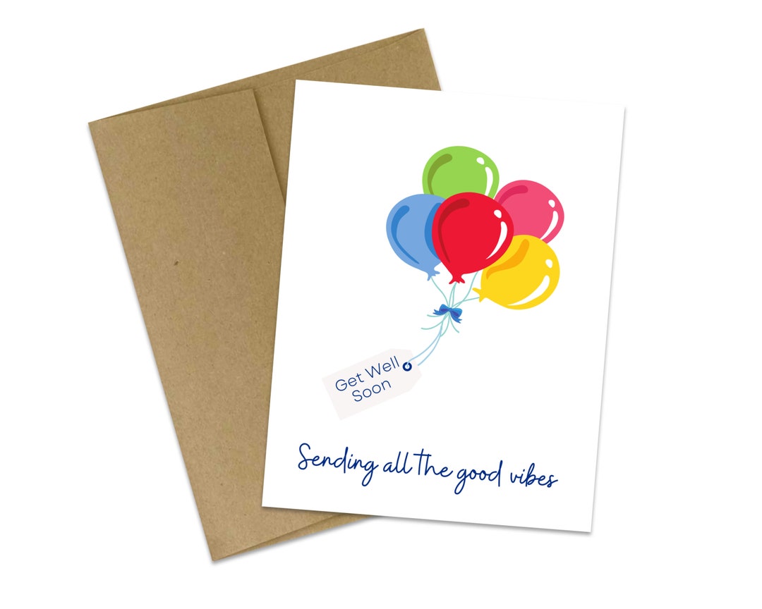 Get Well Soon Card | Greeting Card | Good Vibes Card | Just Because ...