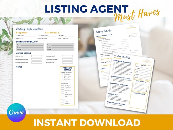 Listing Information Template Real Estate Agent Listing - Etsy