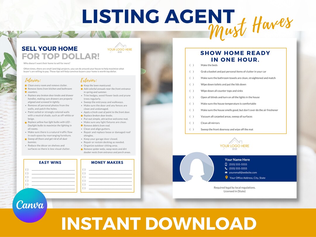 Home Selling Tips Handout | Real Estate Agent Marketing | Listing ...