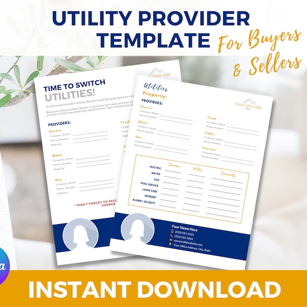 Real Estate Utility Sheet - Etsy