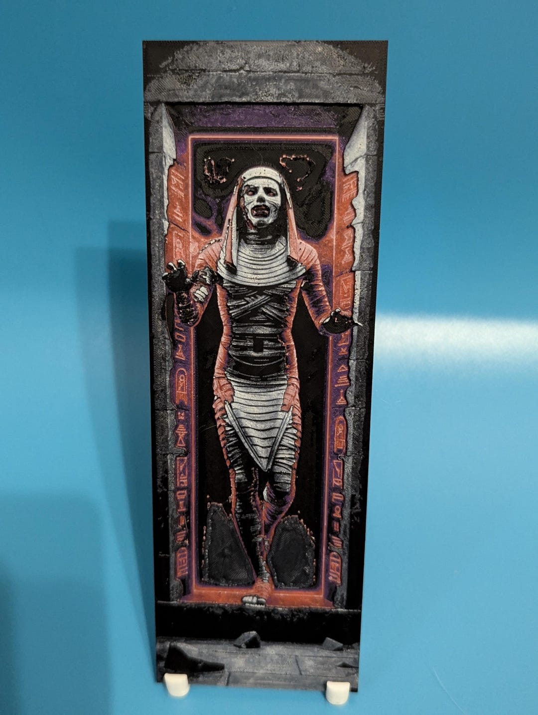 Neon Curse of the Mummy Bookmark, Spooky 3D Printed Gift for Readers ...