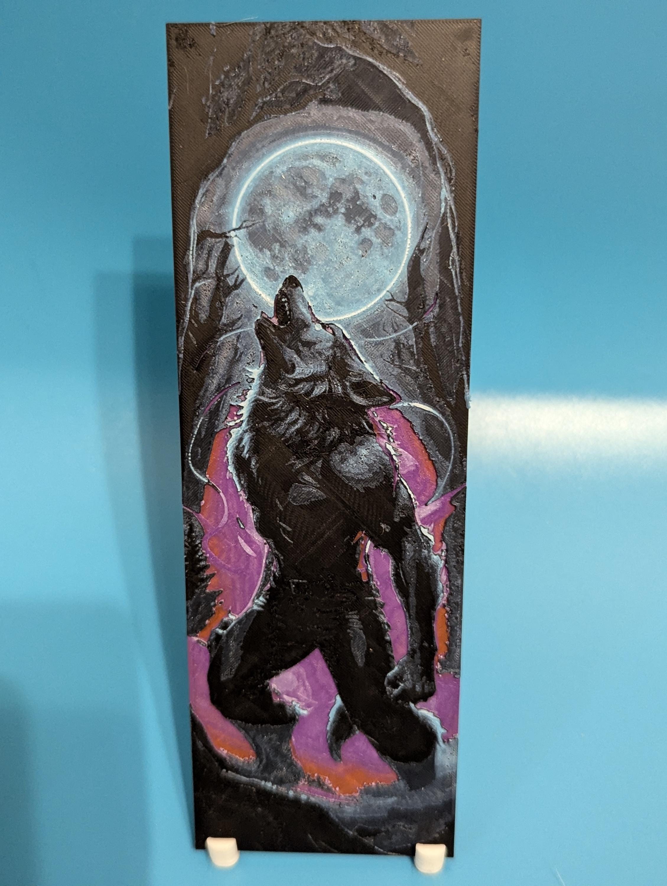 Werewolf Bookmark | 3D Printed | Hueforge | Fantasy Bookmark | Book ...