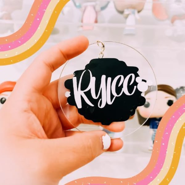Acrylic Circle Keychain - Etsy