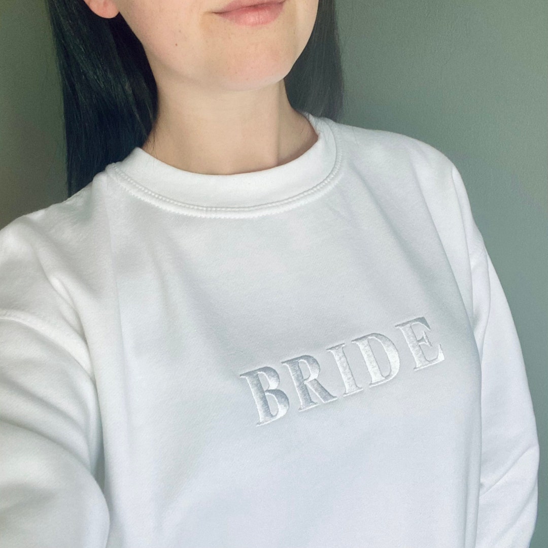 Wedding Bride Jumper White Sweatshirt Crewneck Hen Party Honeymoon ...