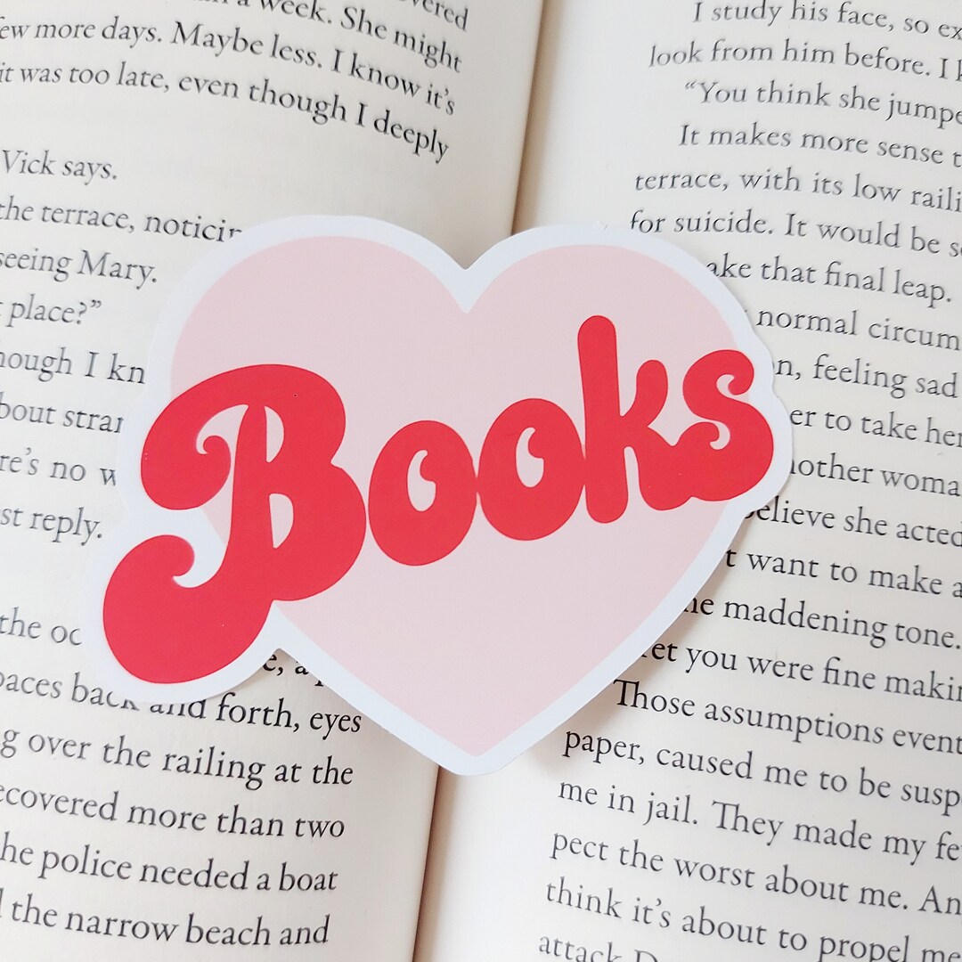 LOVE BOOKS Sticker Book Heart Sticker Book Lover Sticker reading ...