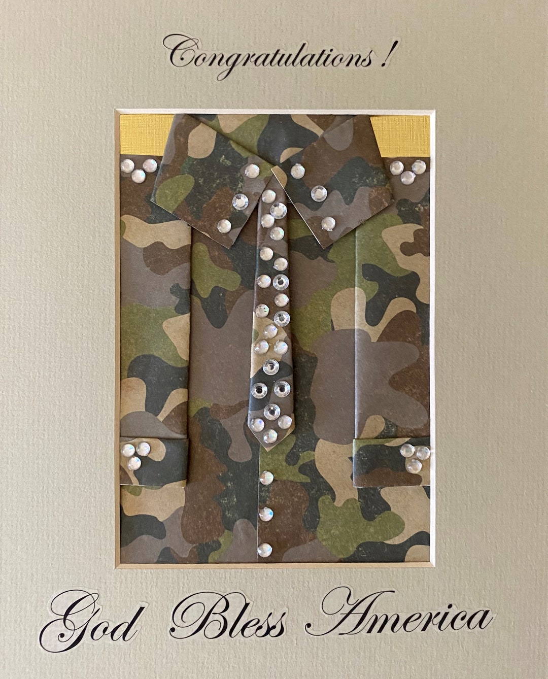 God Bless 3 Army Shirt With Blinging Tie for Our Service Person to ...