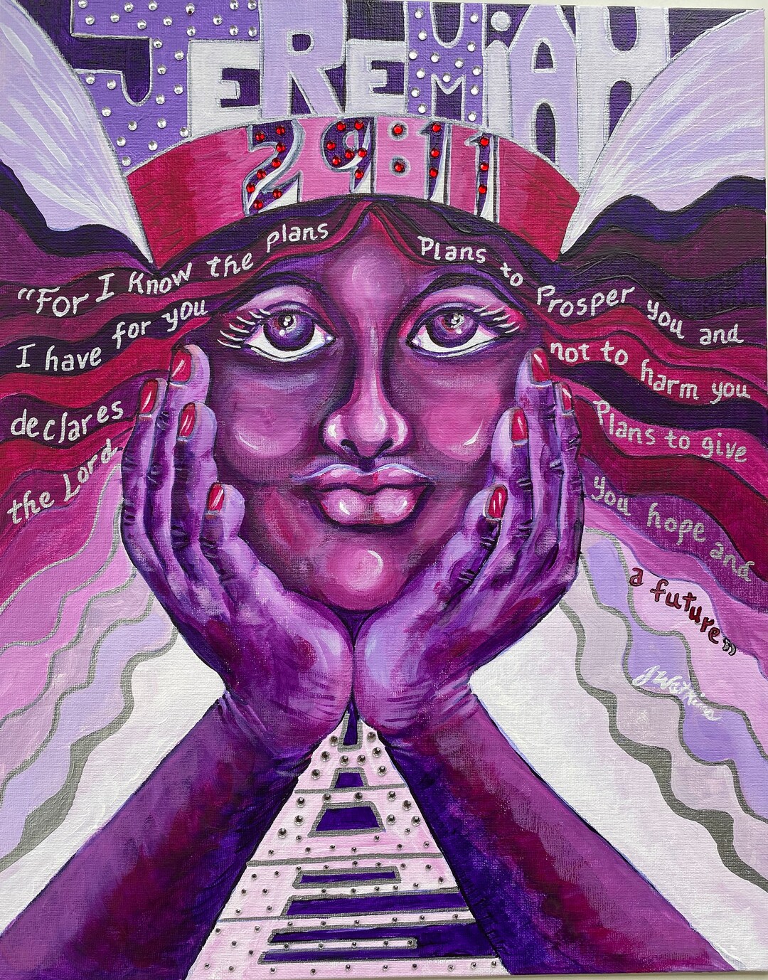 His Plan - Jeremiah, Face, Hands, Hope, Abstract Painting, Acrylic ...