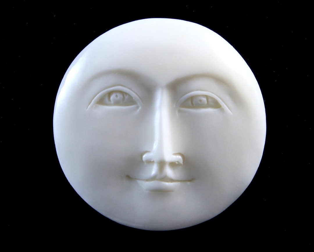 Extra Large Moon Face Bone Carving Pendant Setting - Etsy