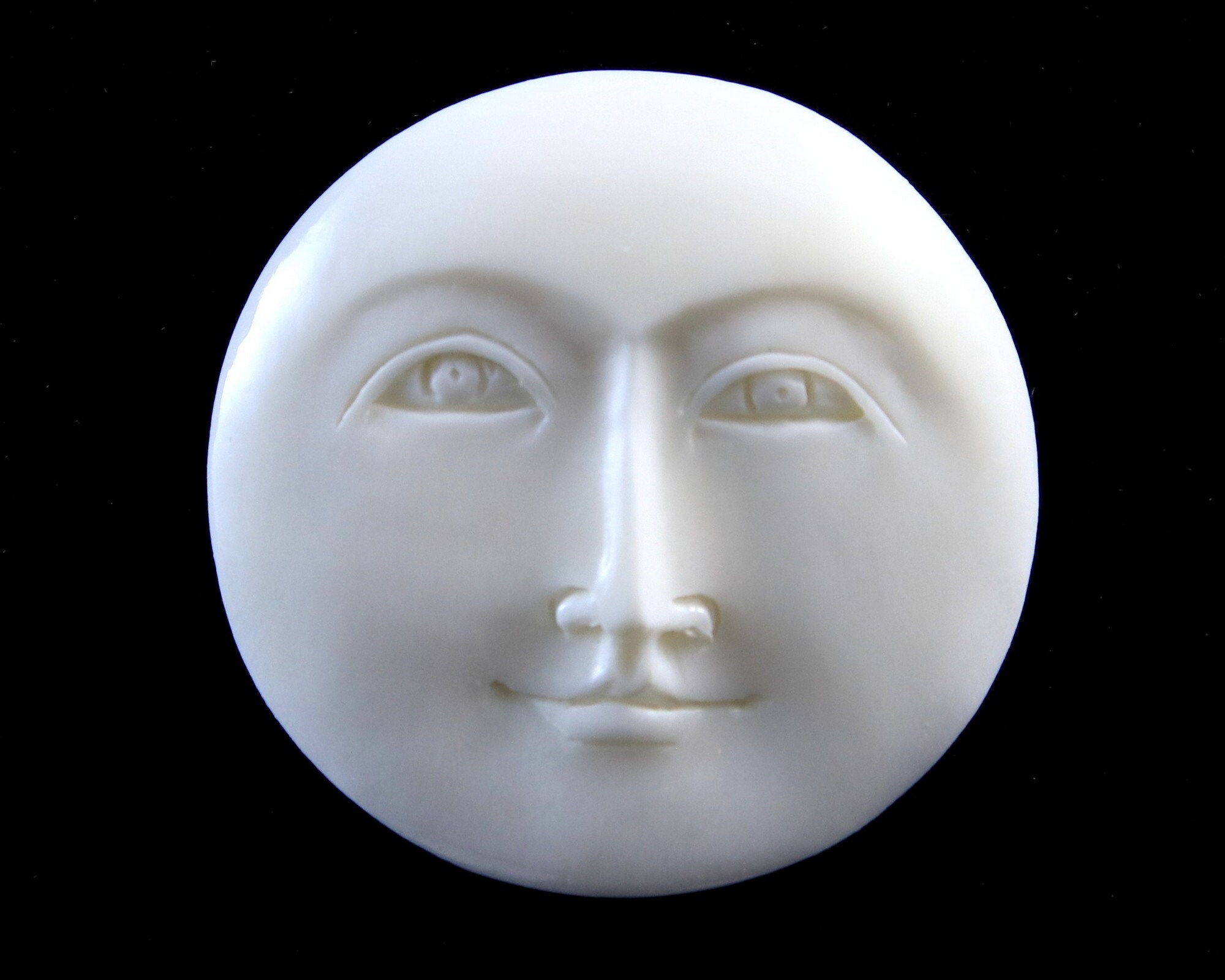 Extra Large Moon Face Bone Carving Pendant Setting - Etsy