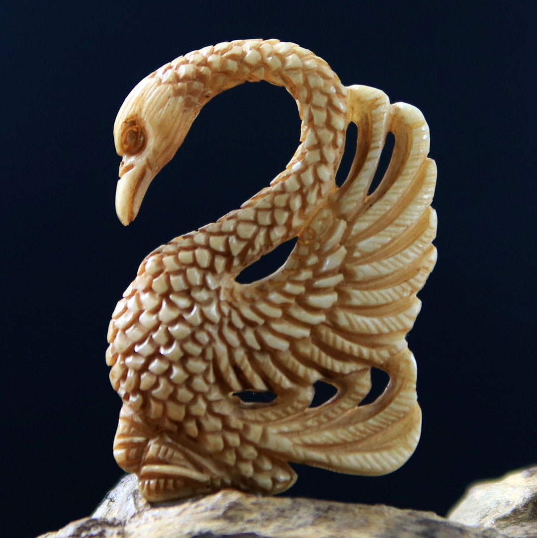 Bone Carving Cabochon Swan Sculpture Animal Themed Jewelry Design ...
