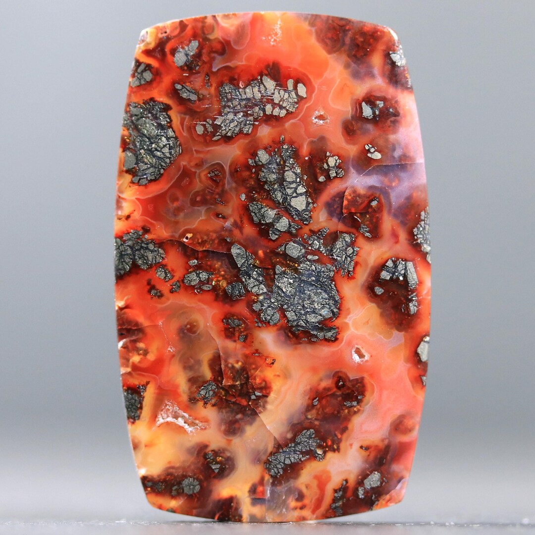 Red Marcasite and Pyrite Cabochon Rare Gemstone for High End Jewelry - Etsy