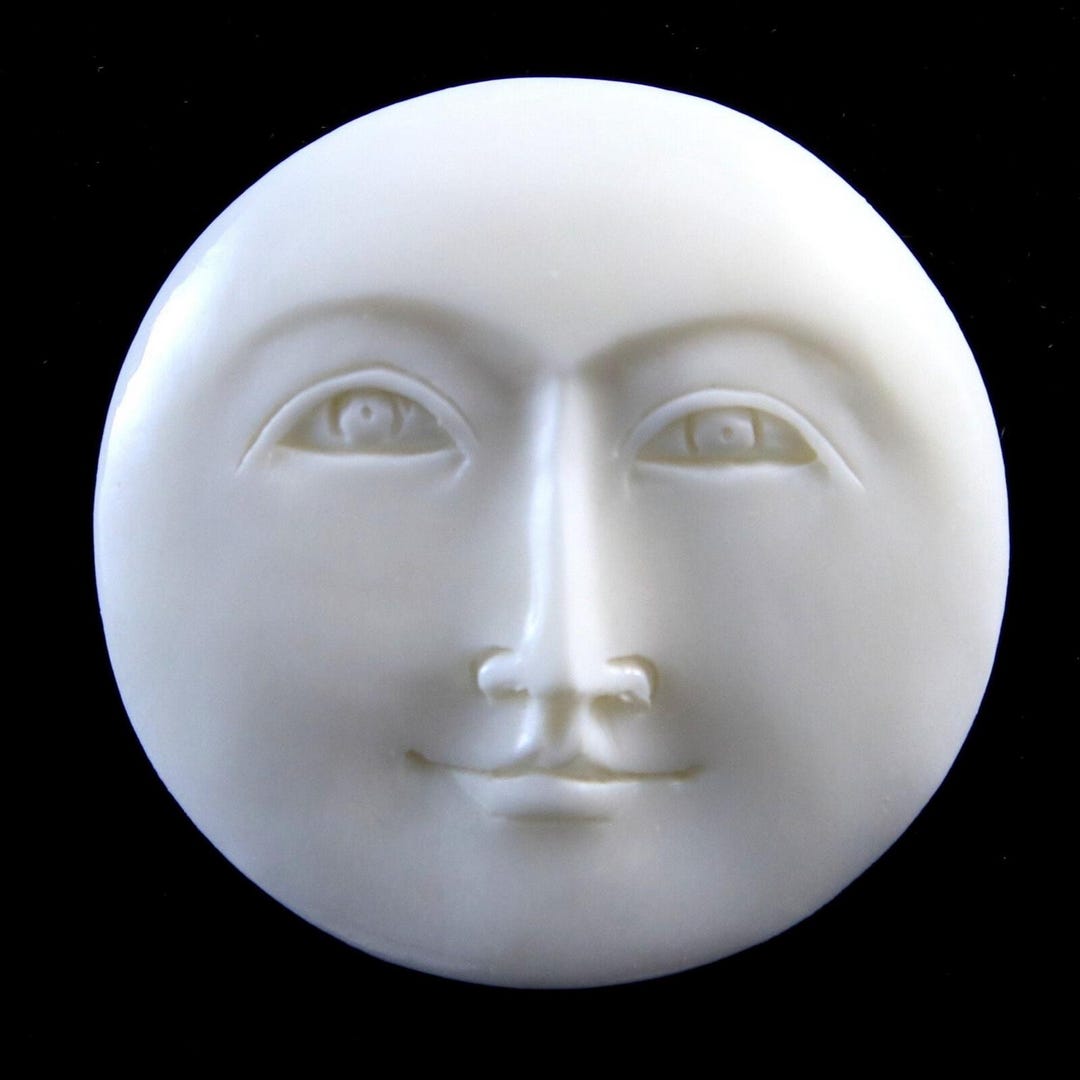 Extra Large Moon Face Bone Carving Pendant Setting 40mm - Etsy
