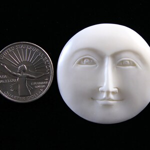 Extra Large Moon Face Bone Carving Pendant Setting 40mm - Etsy