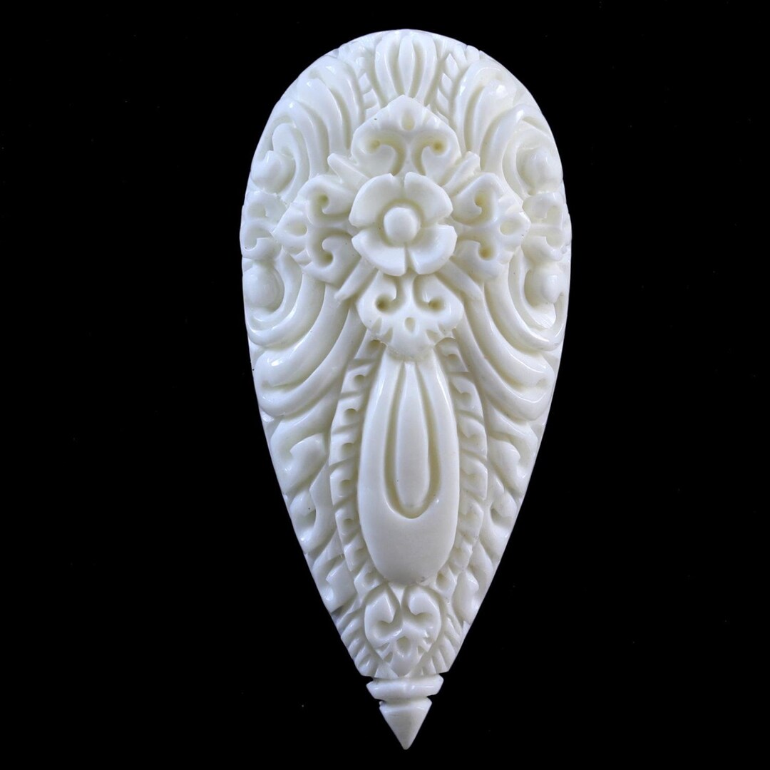 Carved Bone Cabochon Traditional Style Detailed Carving - Etsy