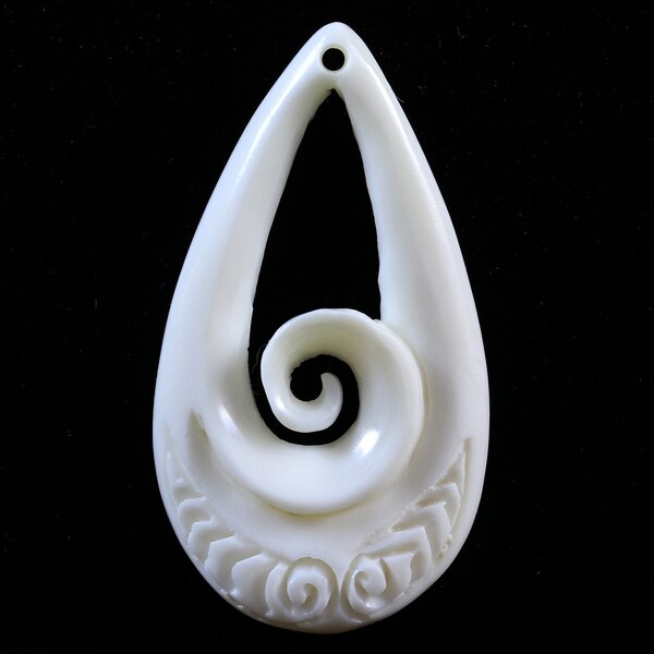 Carved Bone Pendant - Etsy