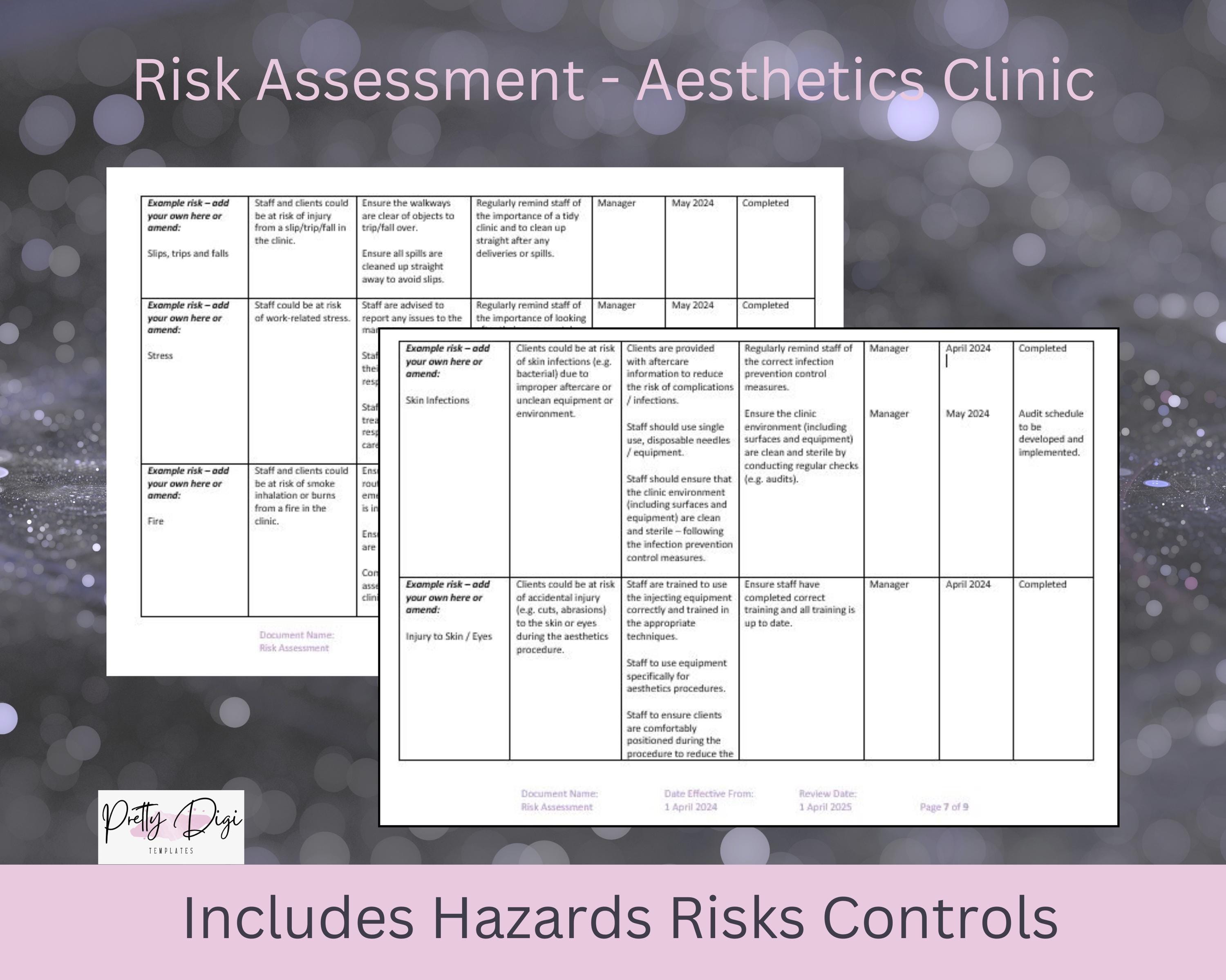 Aesthetics Clinic Risk Assessment Template: License Compliance (word ...