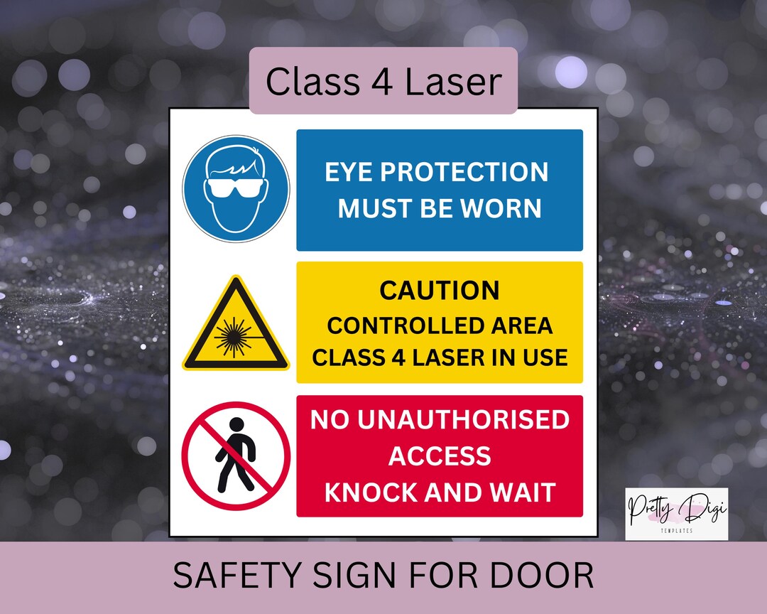 Class 4 Laser Safety Sign: Clinic Door Warning Sign (digital Download ...