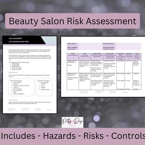 Beauty Salon Risk Assessment Template: Editable Word Document (digital ...
