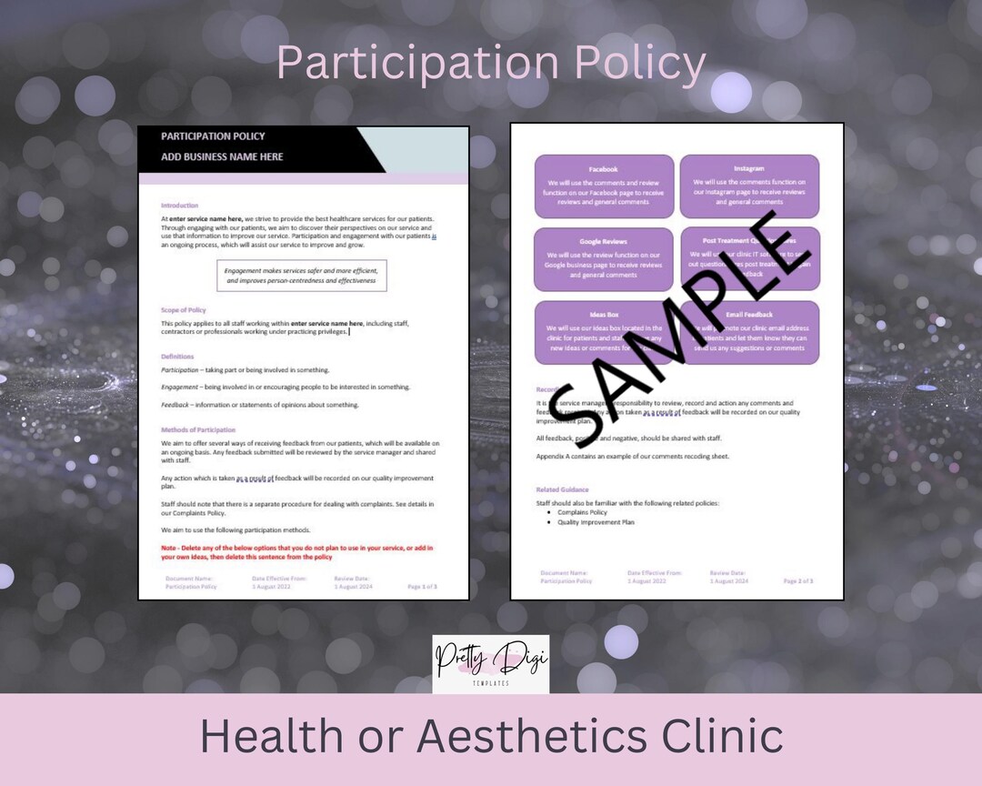 Participation Policy Template - for Small Aesthetic Clinics - Improve ...