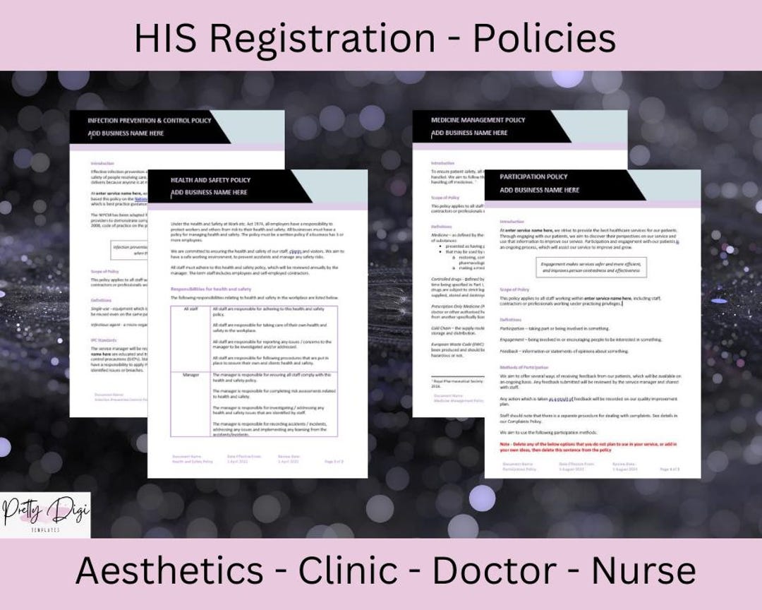 Aesthetics Clinic HIS Regulation Compliance Policy Package scotland ...