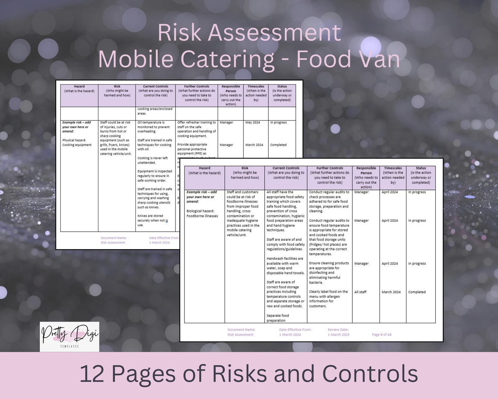 Risk Assessment Mobile Catering Van Unit Food Truck Template - Includes ...