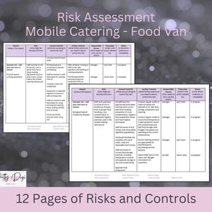 Risk Assessment Mobile Catering Van Unit Food Truck Template - Includes ...