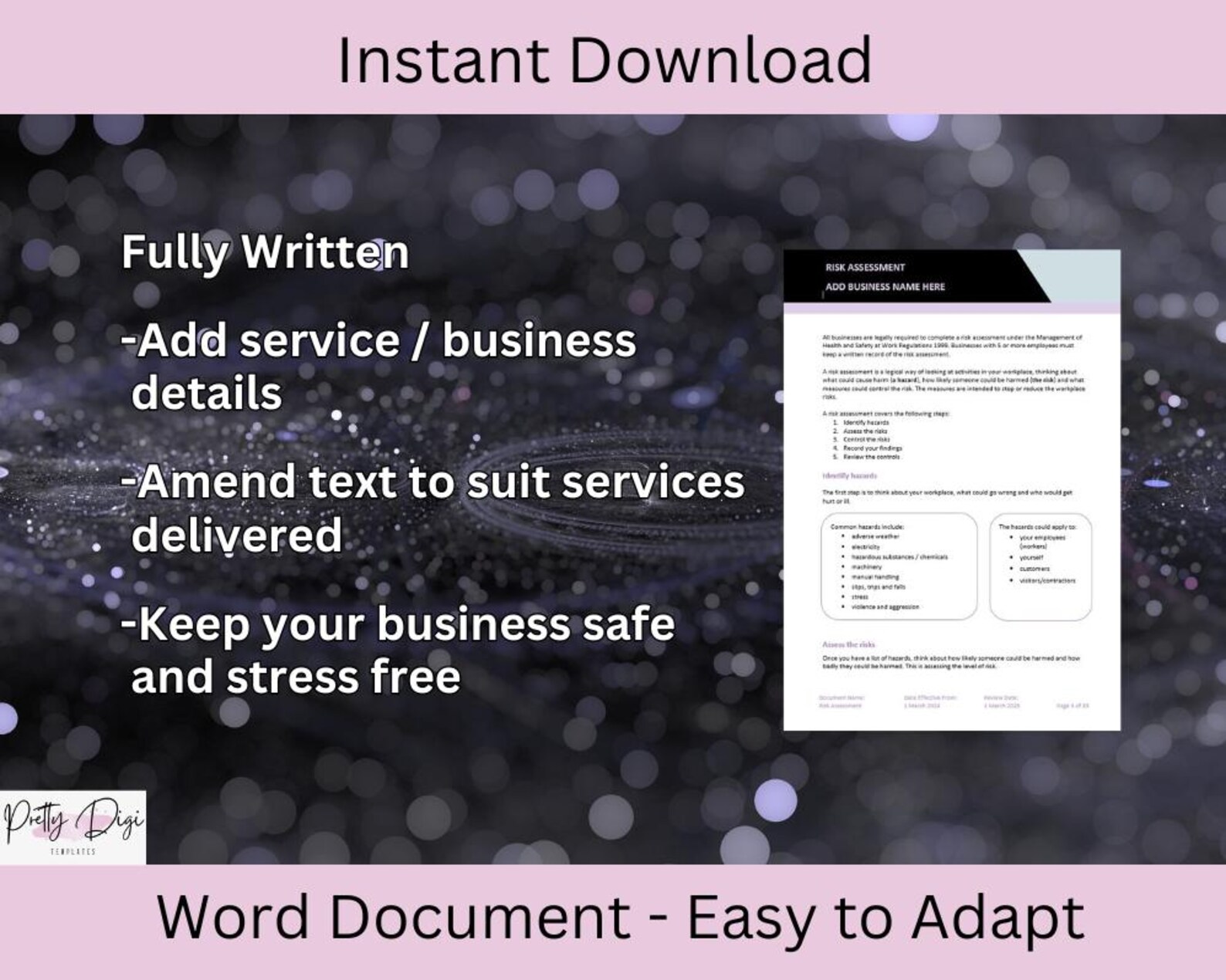 Risk Assessment ventilation Aesthetics Clinic Template Includes Example ...