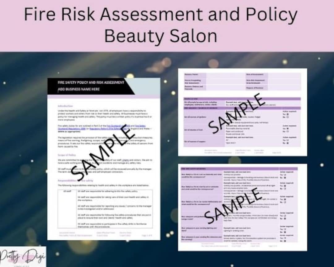 Beauty Salon Fire Safety Policy and Fire Risk Assessment - Etsy UK