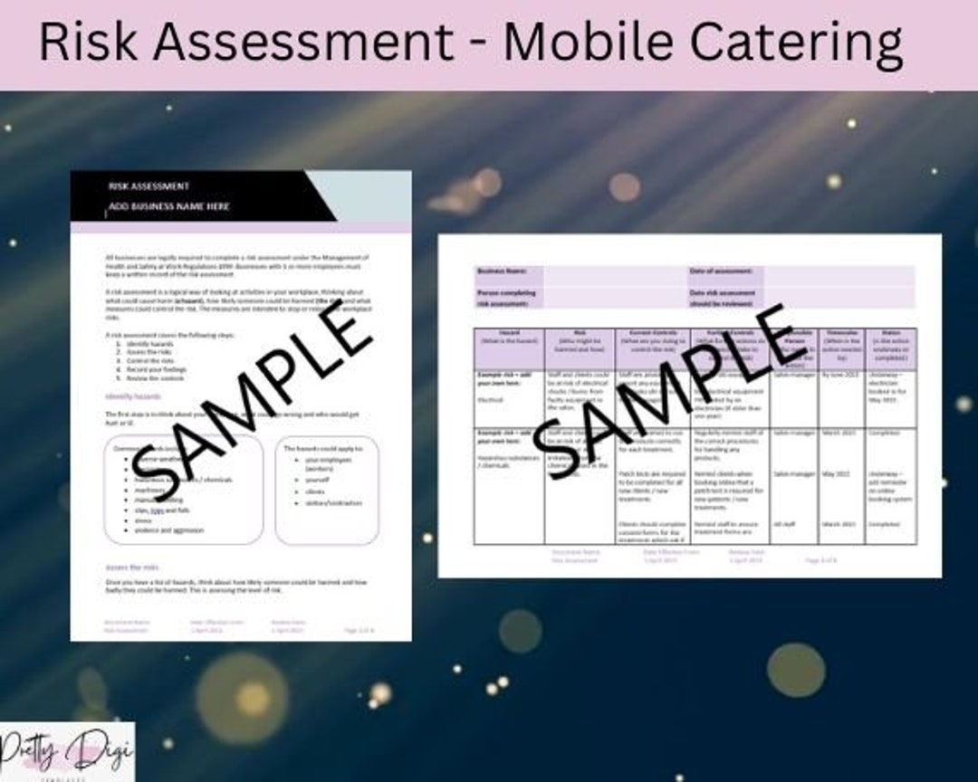 Risk Assessment mobile Catering Van / Unit / Food Truck Template ...