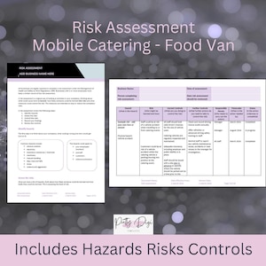 Risk Assessment Mobile Catering Van Unit Food Truck Template - Includes ...