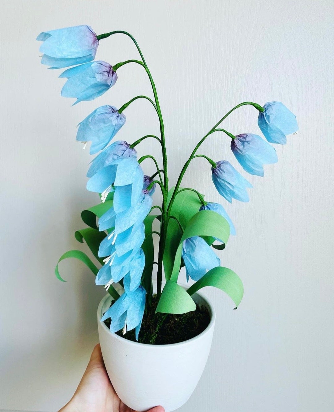 Tissue Paper Blue Bells Mother's Day Present Fake Flower Shower Gift ...