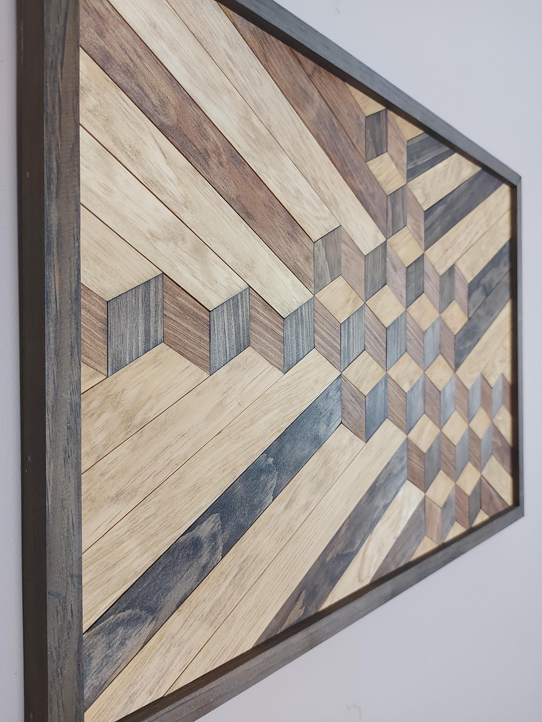 Geometric Wood Wall Art - Etsy