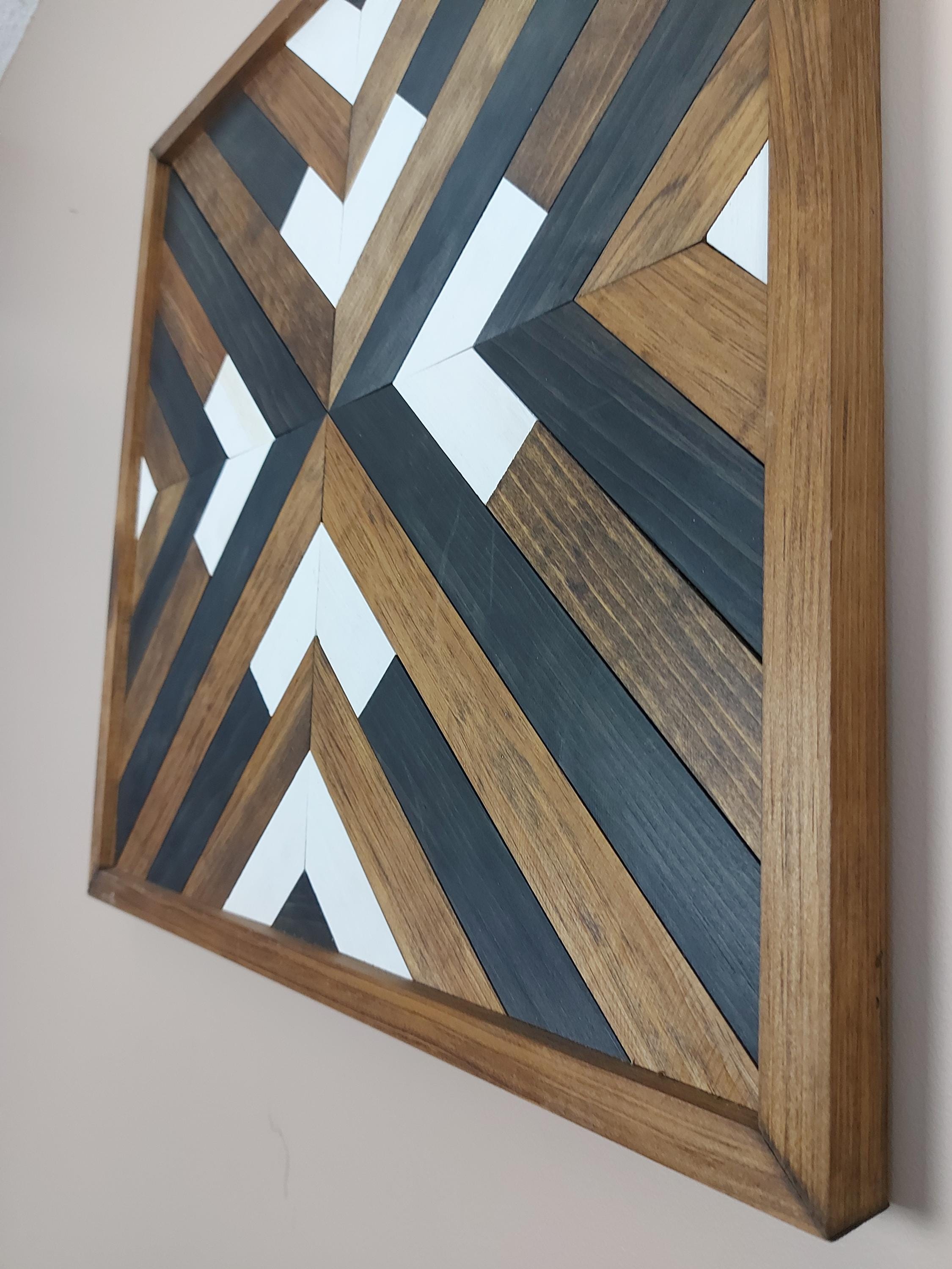 Geometric Wood Wall Art - Etsy