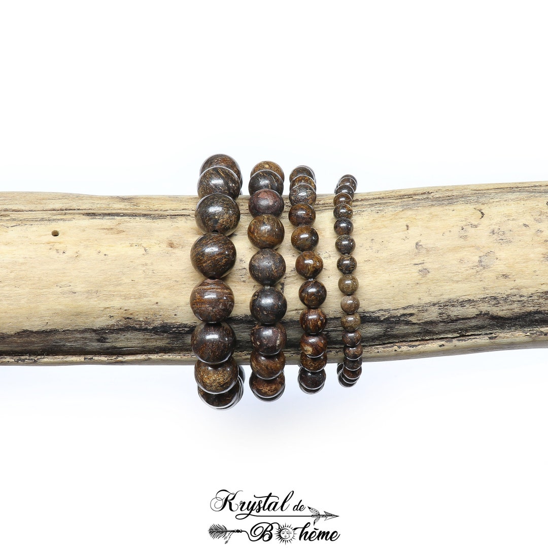 A-grade Enstatite Bracelet - Round Beads of 4mm, 6mm, 8mm or 10mm ...