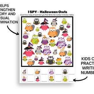 Halloween I Spy Games for Kids: Printable Counting Activity (digital ...