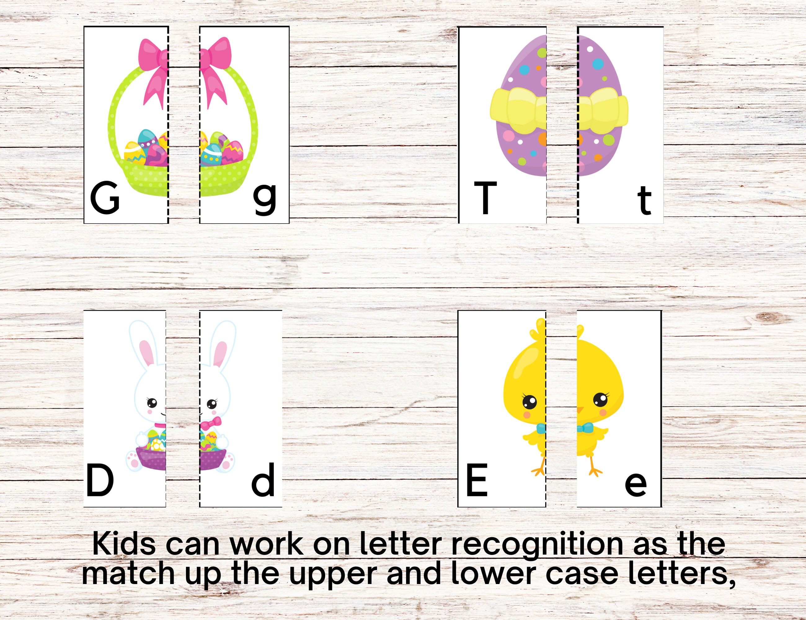Printable Easter Letter Matching Game, Letter Recognition, Kids Easter ...