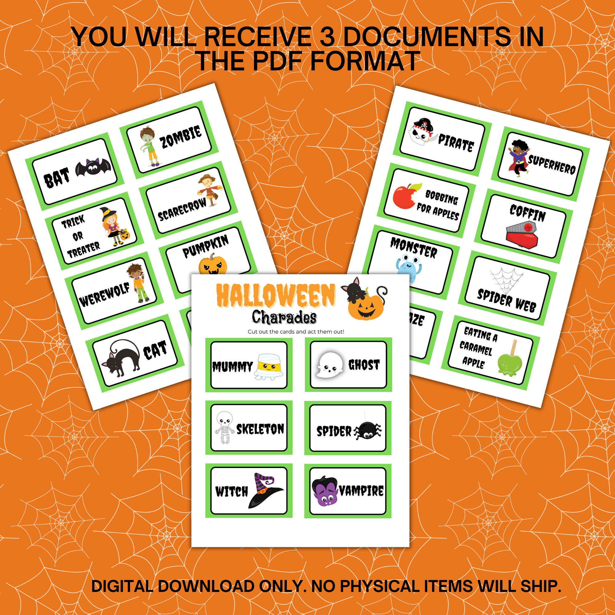 Spooky Halloween Charades Printable - Digital Download Party Game - Etsy