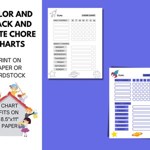 Outer Space Kids Chore Chart, Kids Chore Chart, Chore Charts for Kids ...