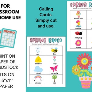 Spring Bingo Printables, Printable Bingo Game, Classroom Bingo, Sping ...