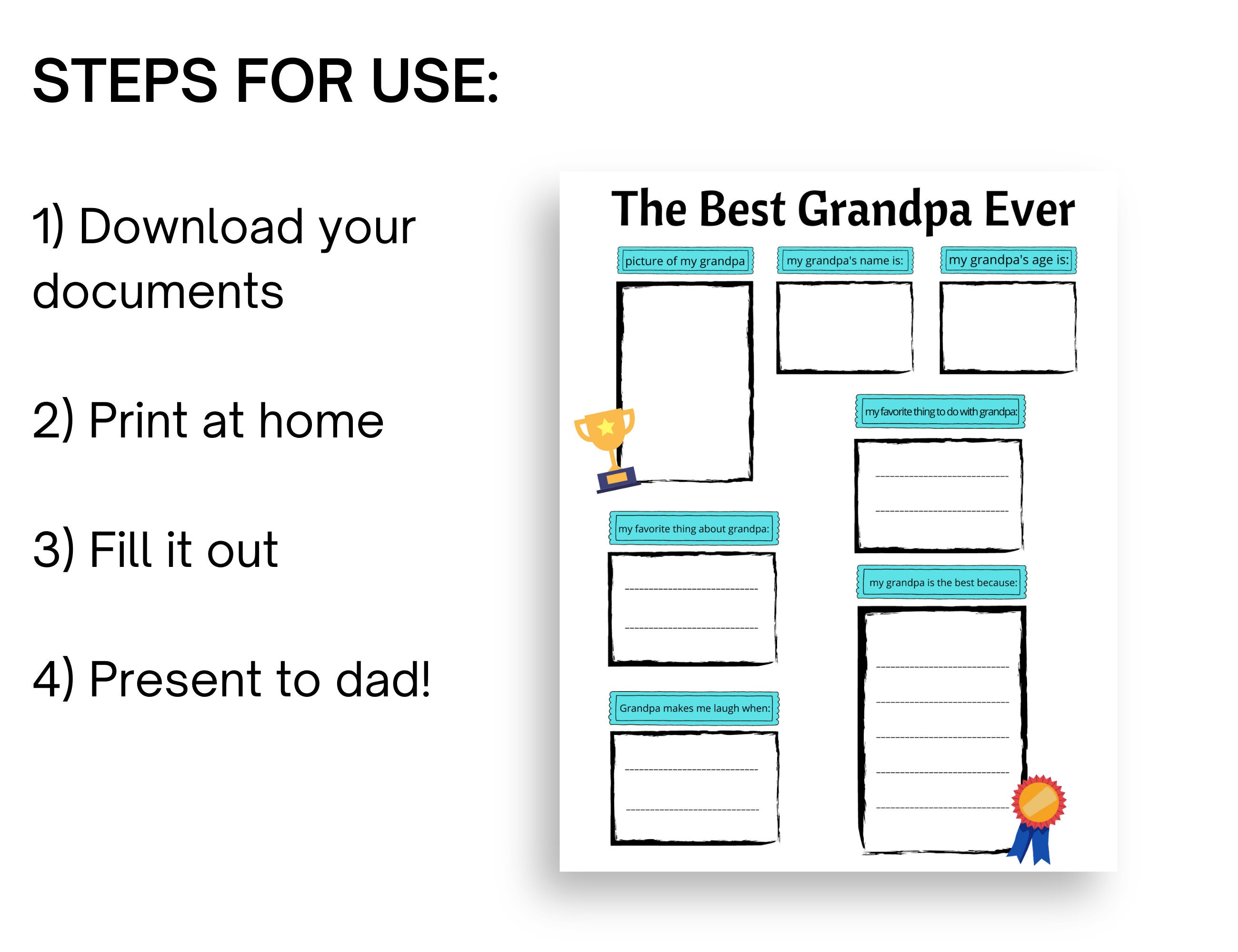 Father's Day Printable, Father's Day, Dad Gift, Grandpa Gift - Etsy