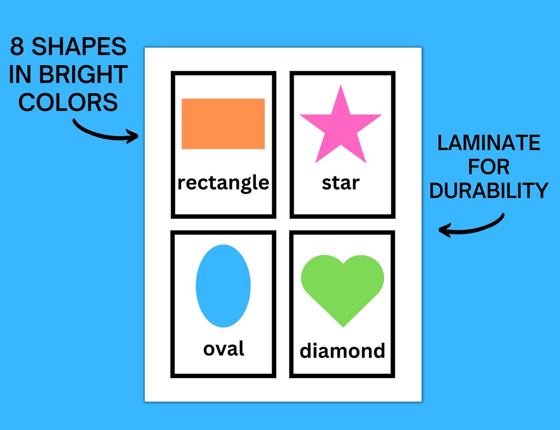 Shape Flashcards, Preschool Printable Flashcards, Toddler Flashcards ...