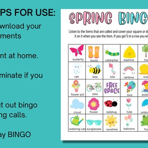 Spring Bingo Printables, Printable Bingo Game, Classroom Bingo, Sping ...