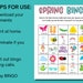 Spring Bingo Printables, Printable Bingo Game, Classroom Bingo, Sping ...